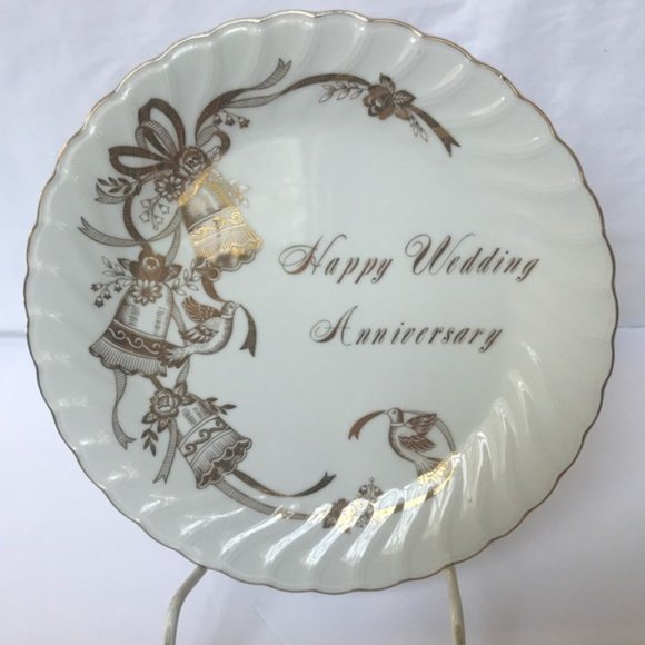 Lefton | Accents | Lefton China Wedding Bell Dove Anniversary Plate ...